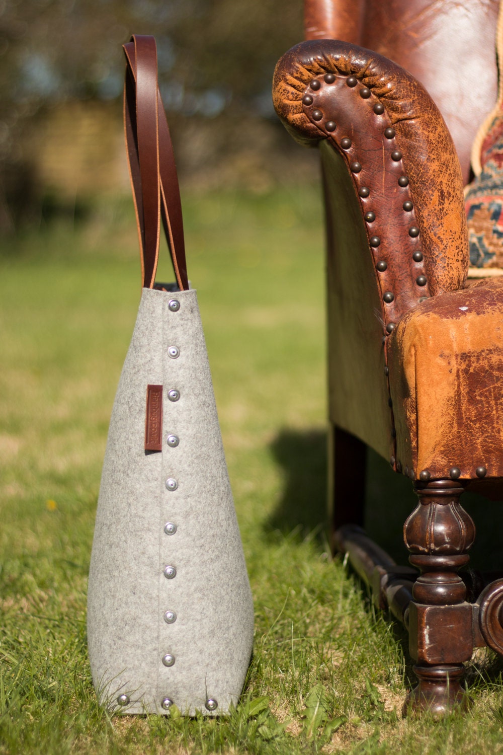 Tote Bag / Shopper Bag / Light Grey Felt Tote Bag / Light Grey - Etsy