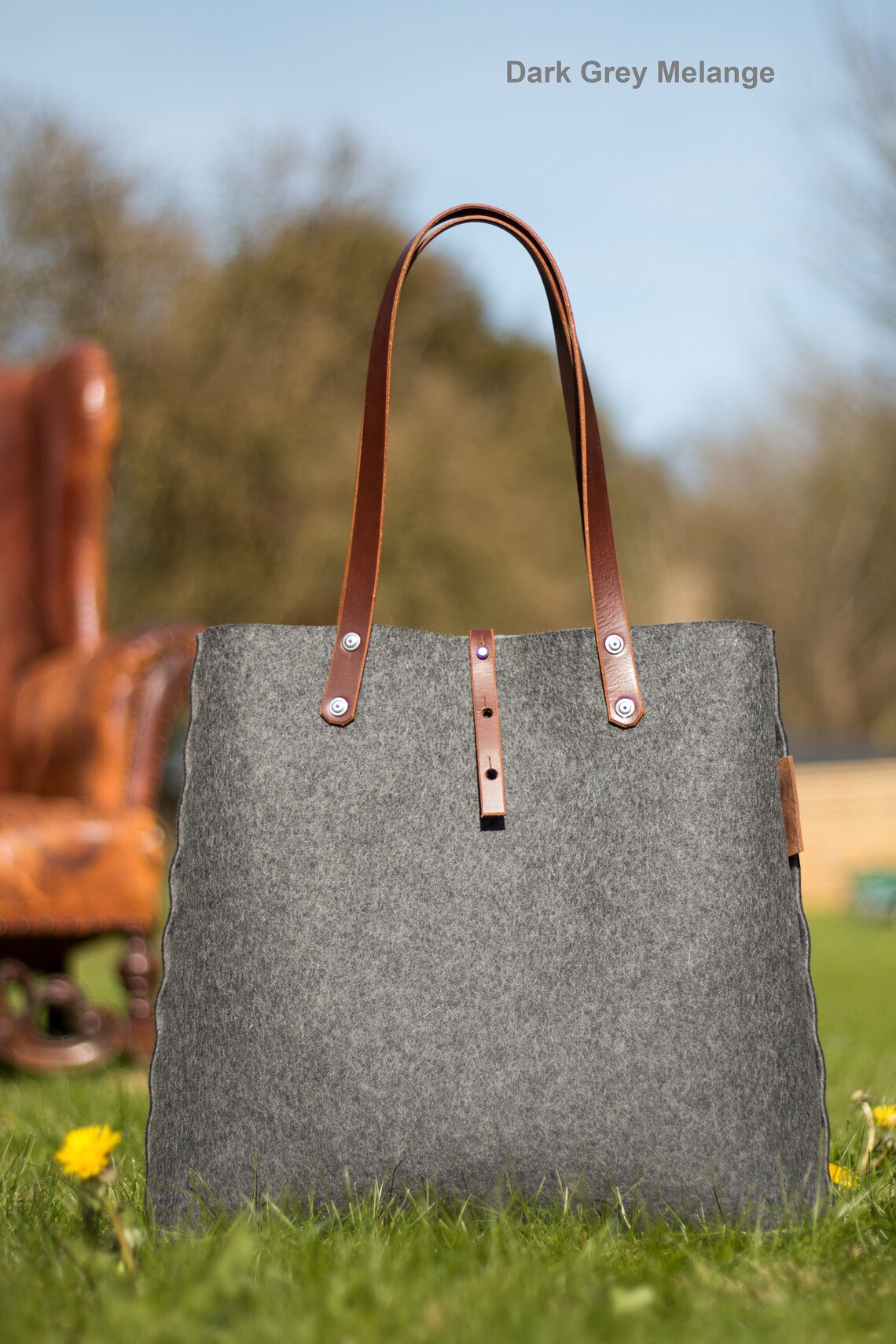 Felt Tote Bag Red Shopper Bag Market Bag Tote Shopper - Etsy