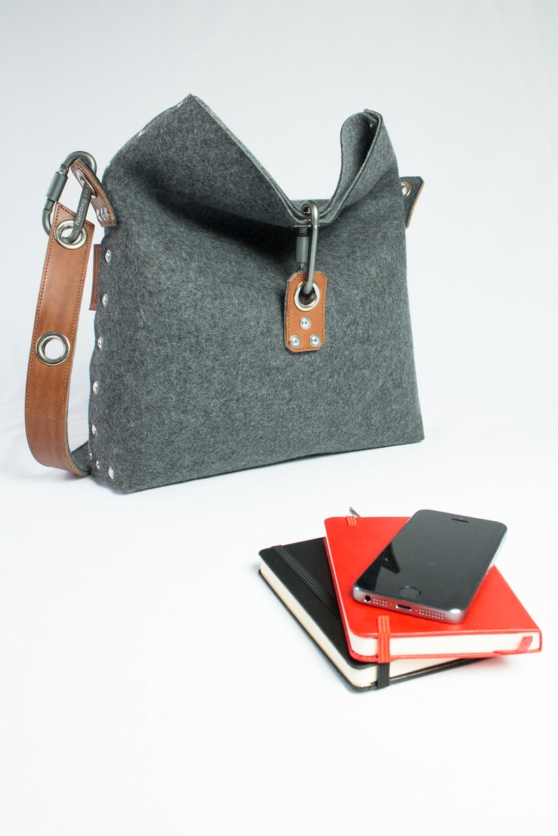 Felt Handbag With Fold Over Top Felt Bag Womans Purse Felt | Etsy UK