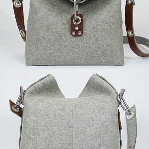 Felt Handbag With Fold Over Top, Cross Body Bag, Womans Purse, Felt ...