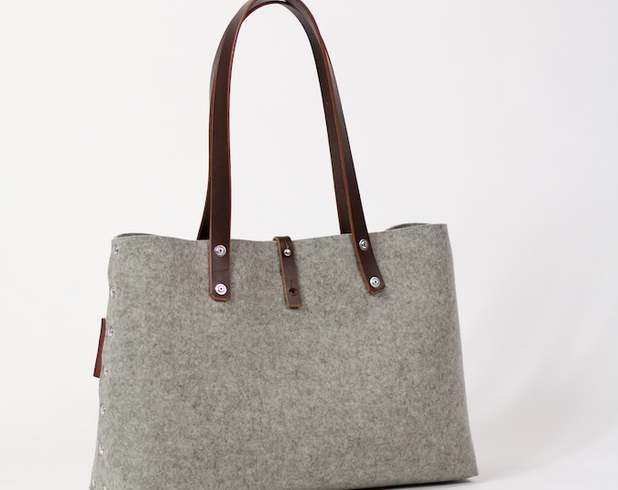 Felt Shoulder Bag Felt Handbag Grey Bags & Purses Shoulder - Etsy