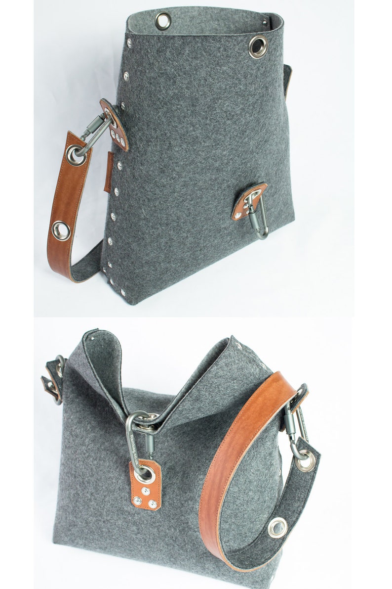 Felt Handbag With Fold Over Top Felt Bag Womans Purse Felt | Etsy UK