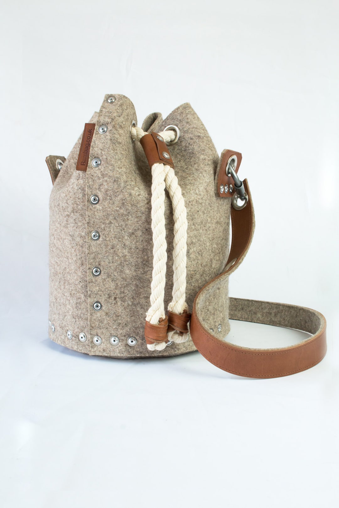 Wool Felt Bucket Bag, Felt Duffle Bag, Duffle Satchel / Felt Backpack ...