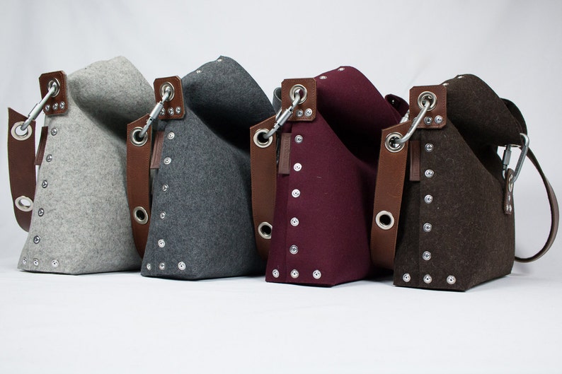 Felt Handbag With Fold Over Top Cross Body Bag Womans Purse - Etsy Canada