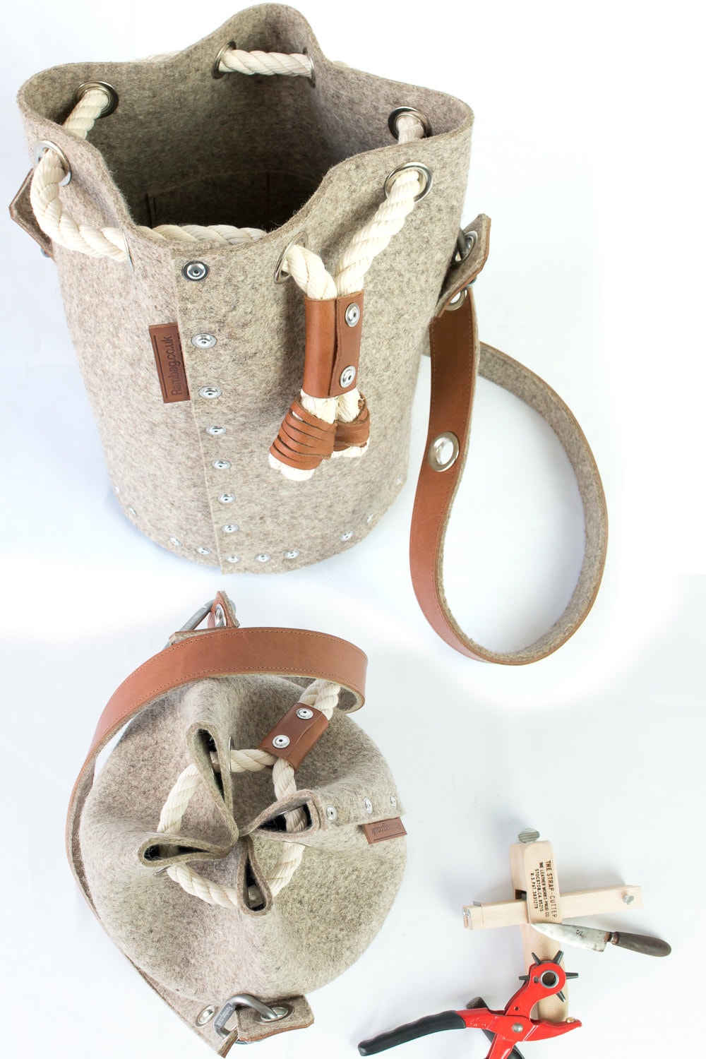 Wool Felt Bucket Bag Felt Duffle Bag Duffle Satchel / Felt | Etsy