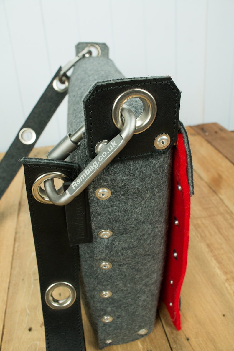 Felt Satchel Bag With Rivet Pocket and Leather Strap. Felt | Etsy