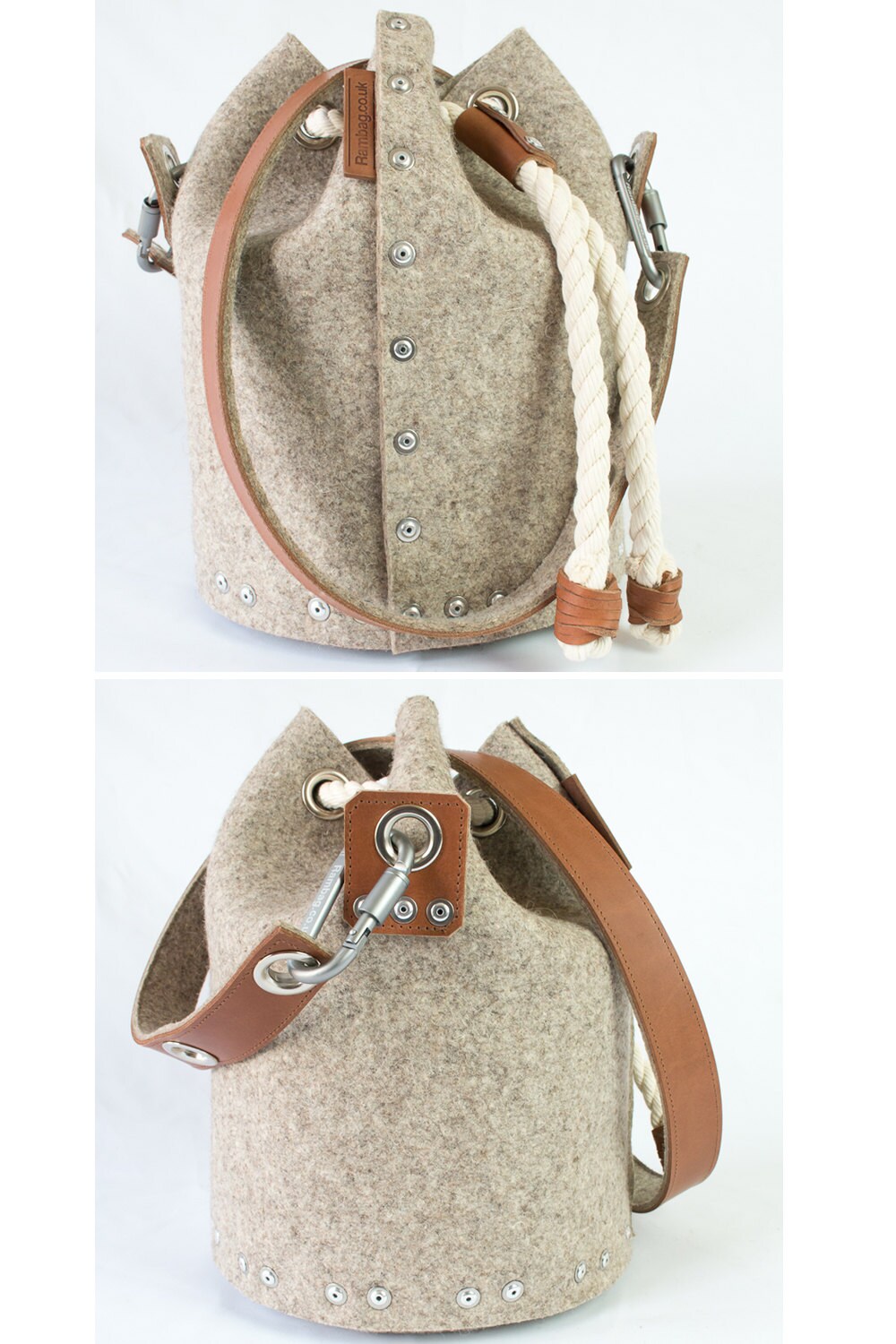 Wool Felt Bucket Bag Felt Duffle Bag Duffle Satchel / Felt | Etsy