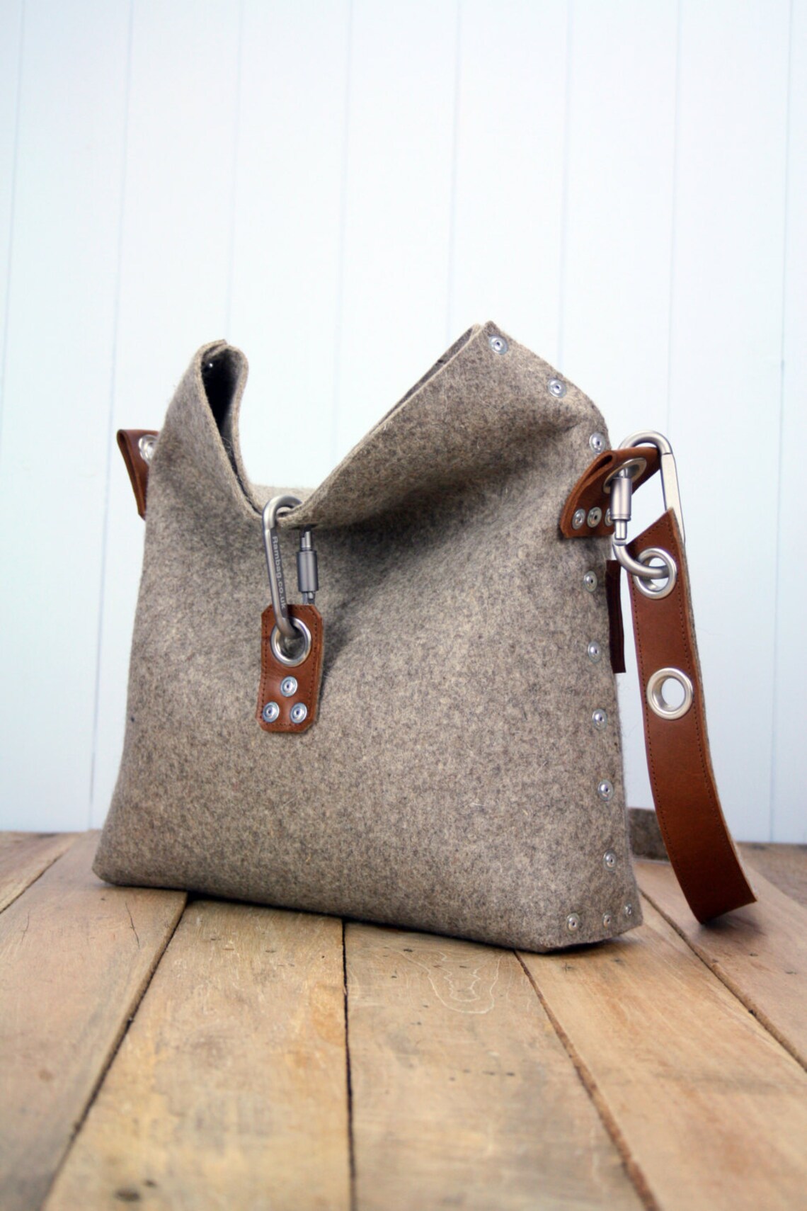 Felt Crossbody Bag: Handmade Wool Purse With Leather Strap - Etsy