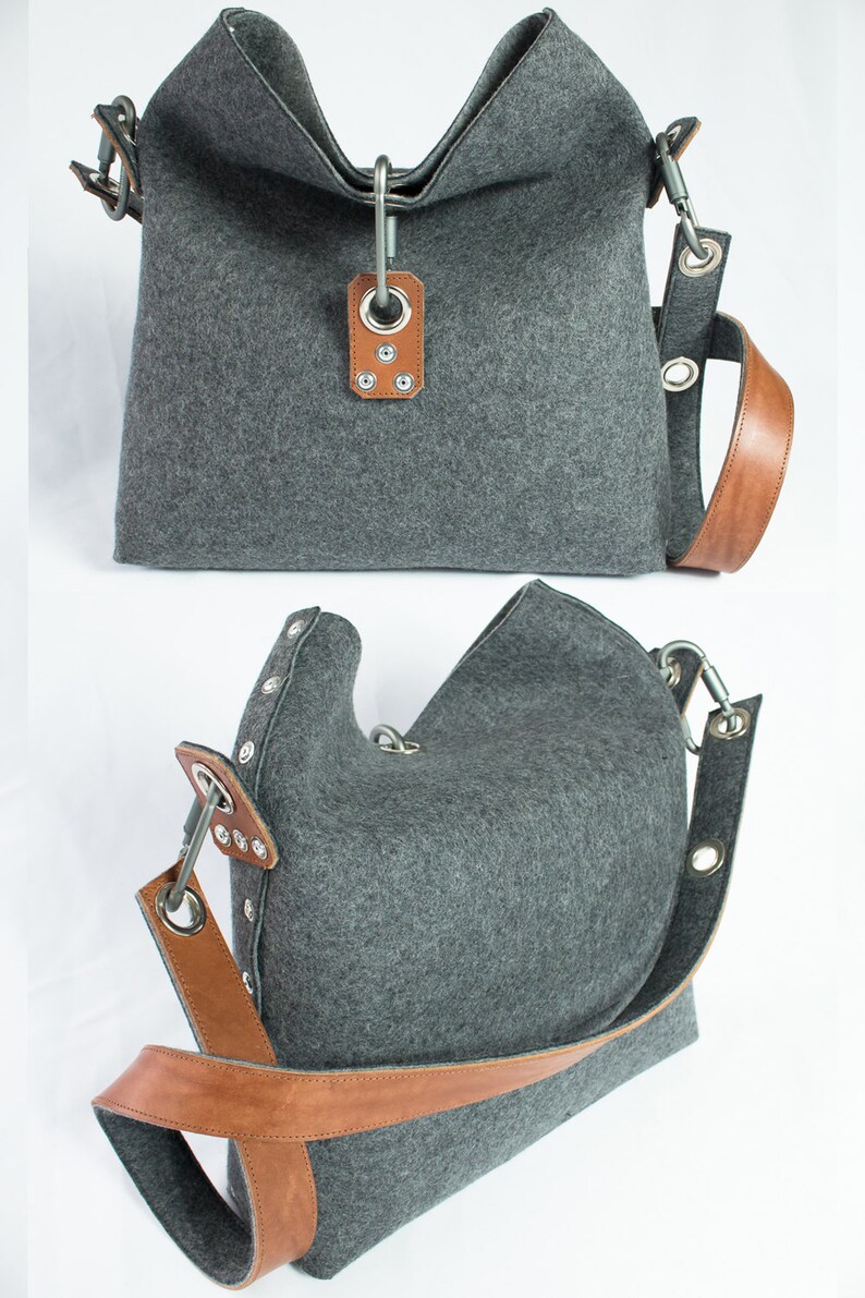 Felt Handbag With Fold Over Top Felt Bag Womans Purse Felt | Etsy UK