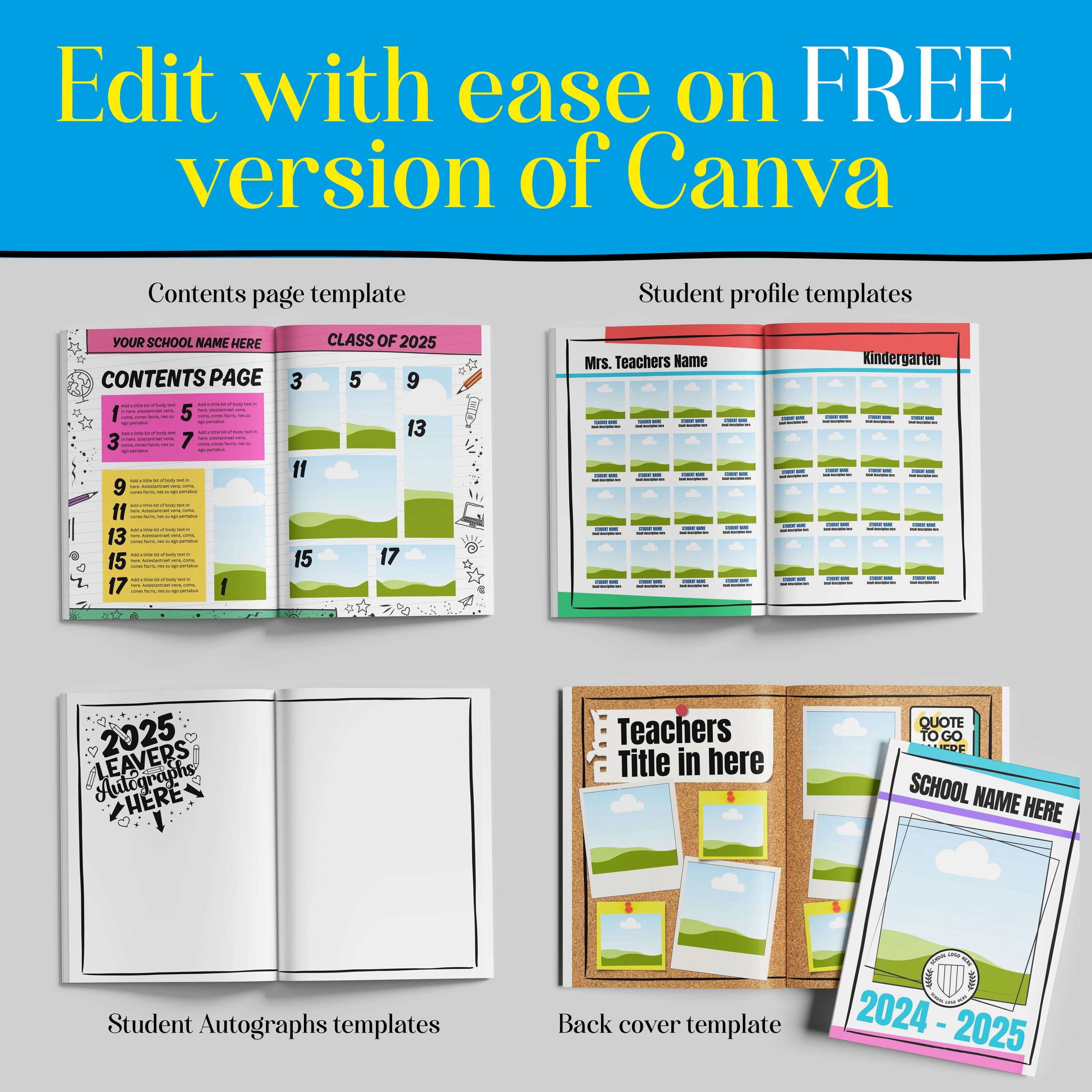 36 Page School Yearbook Template, Elementary School Yearbook, Primary ...