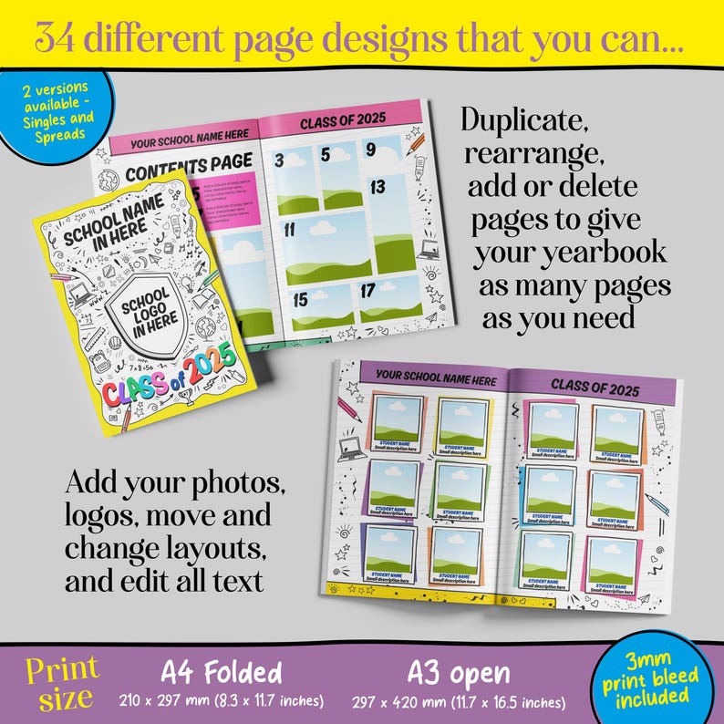 School Yearbook Sketchbook Style, Elementary School Yearbook, Primary ...