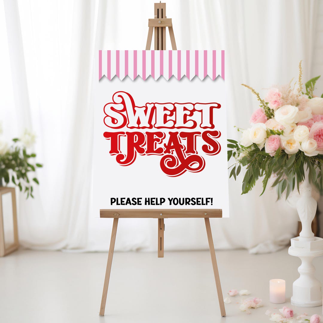 A4 Sweets Table Party Sign PDF, Sweets Table Party Sign, Digital ...