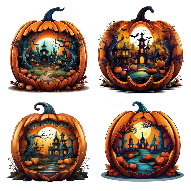 Halloween Clipart PNG Bundle, Halloween PNG, Pumpkin PNG, Pumpkin ...