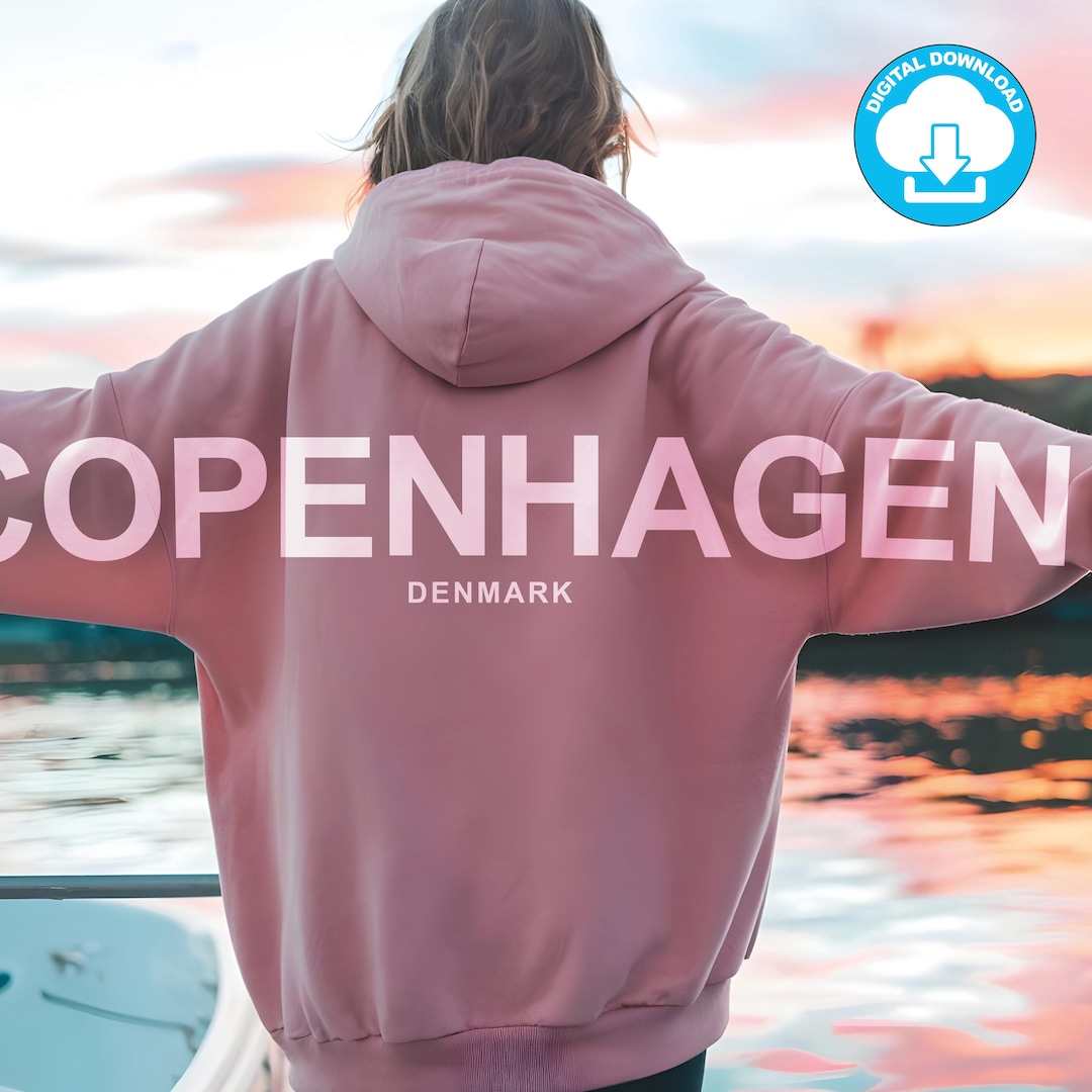 Copenhagen SVG, Denmark SVG, Large Print Back & Sleeves Sweatshirt ...