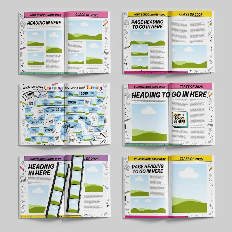 School Yearbook Sketchbook Style, Elementary School Yearbook, Primary ...