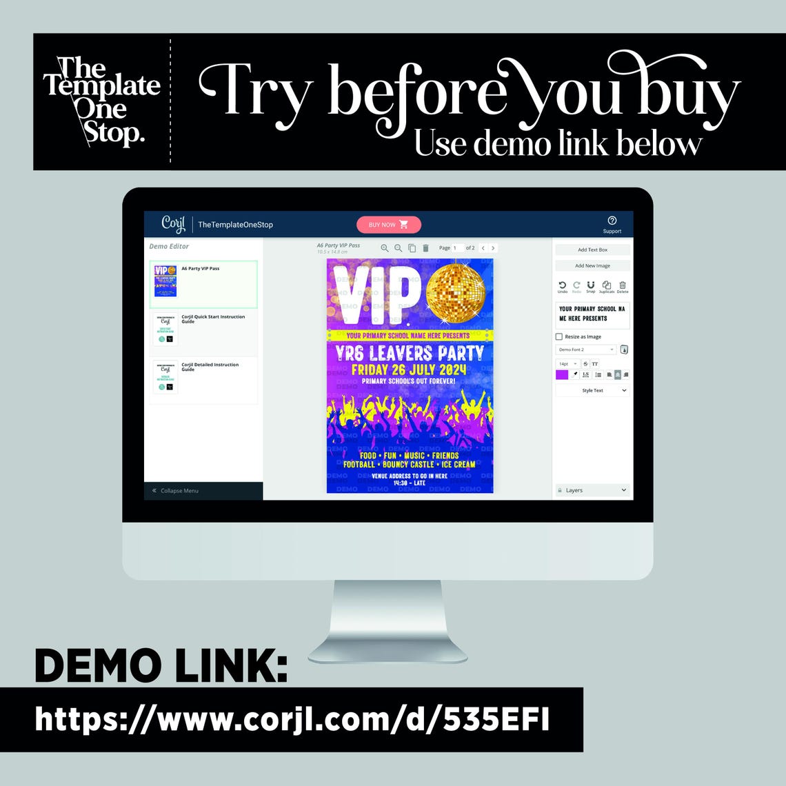 Editable A6 School Leavers Party Invitation, 2 Designs Included ...