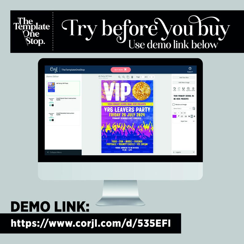 Editable A6 School Leavers Party Invitation, 2 Designs Included ...