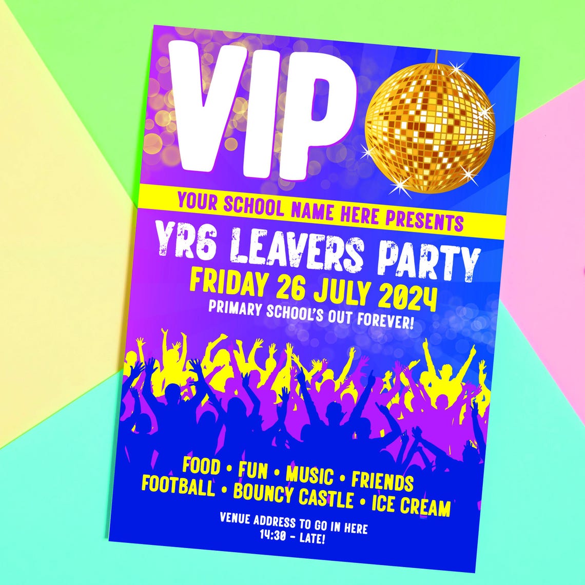 Editable A6 School Leavers Party Invitation, 2 Designs Included ...