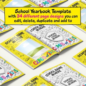 School Yearbook Sketchbook Style, Elementary School Yearbook, Primary ...