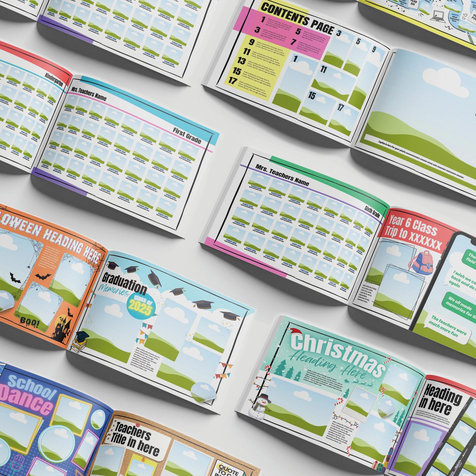 School Yearbook Sketchbook Style, Elementary School Yearbook, Primary ...