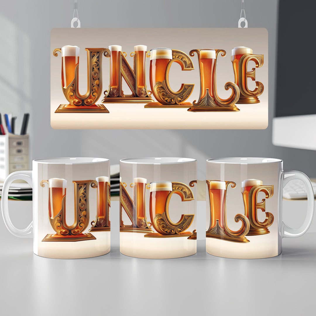 Uncle Beer Mug Wrap, Uncle Liquor Mug Wrap, 11oz Mug Wrap 12oz Mug Wrap ...