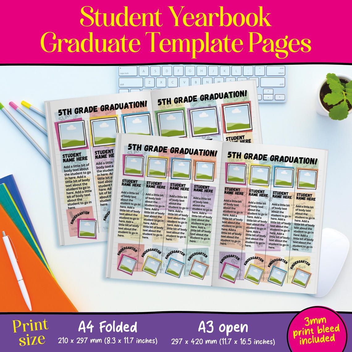 School Yearbook Student Graduation Template Gen Alpha, Sketchbook ...