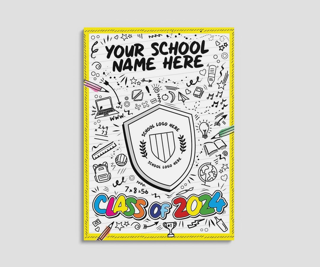 School Yearbook Cover 2024, Sketchbook Style Yearbook Cover, Elementary ...