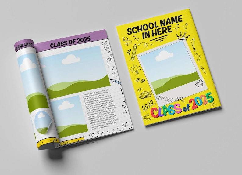 School Yearbook Sketchbook Style, Elementary School Yearbook, Primary ...