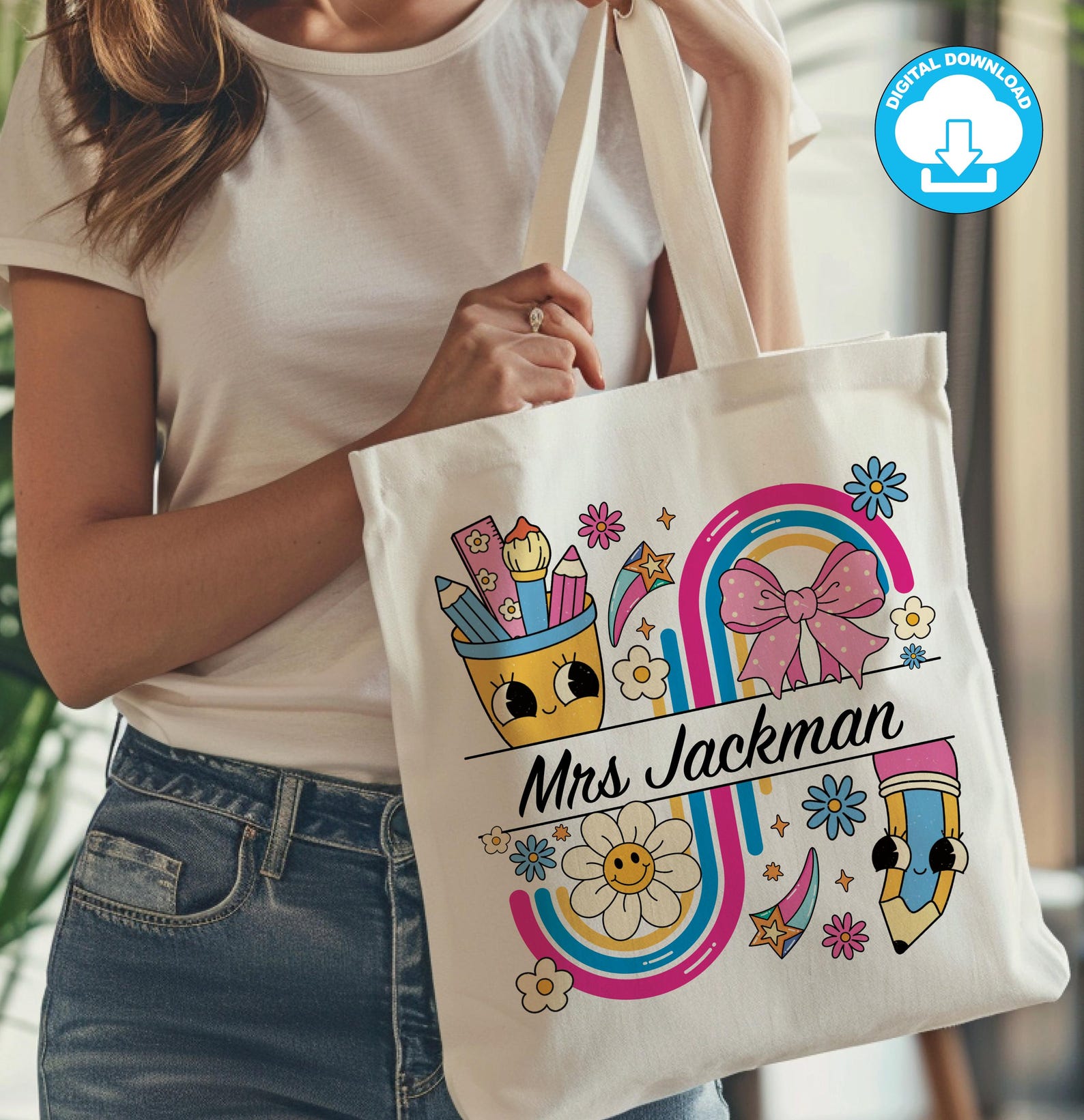 Editable Teacher Gift Printable | Custom Name Art | Cute Digital ...
