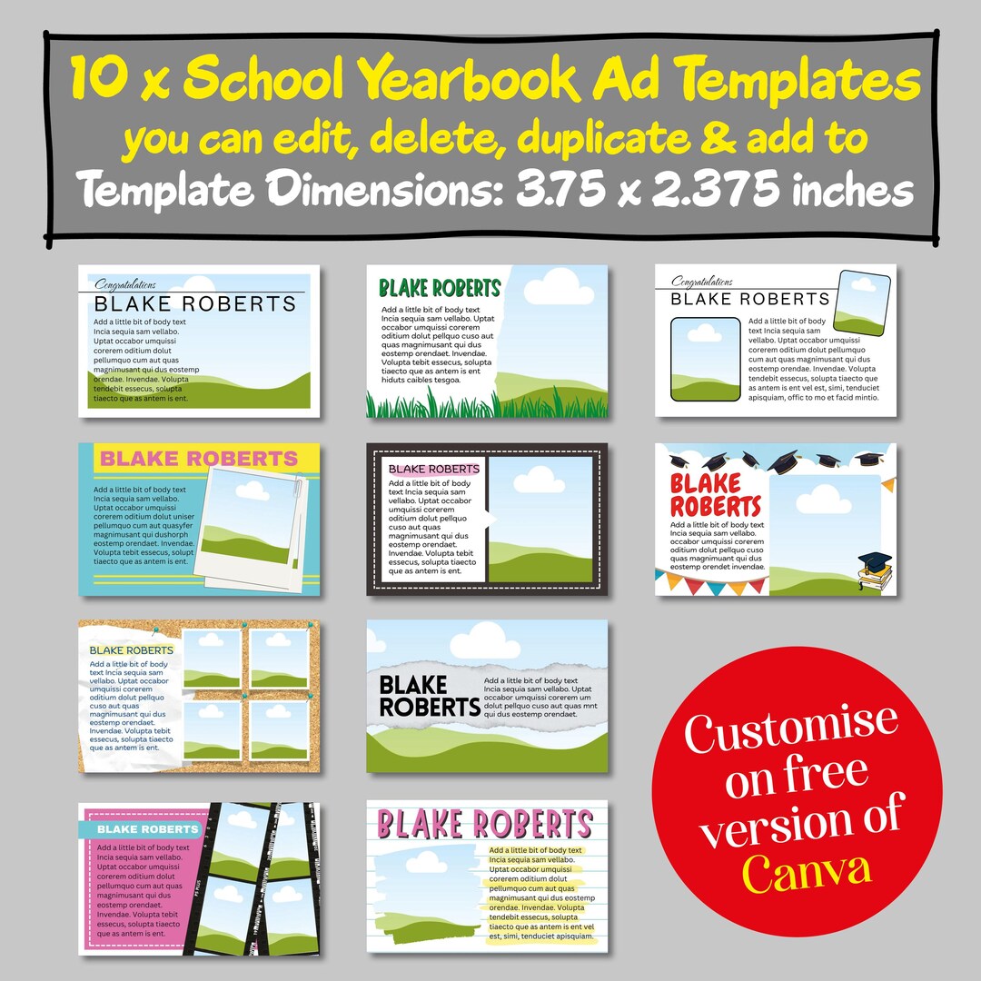 10 School Yearbook Ad Templates, Editable Student Yearbook Ad ...