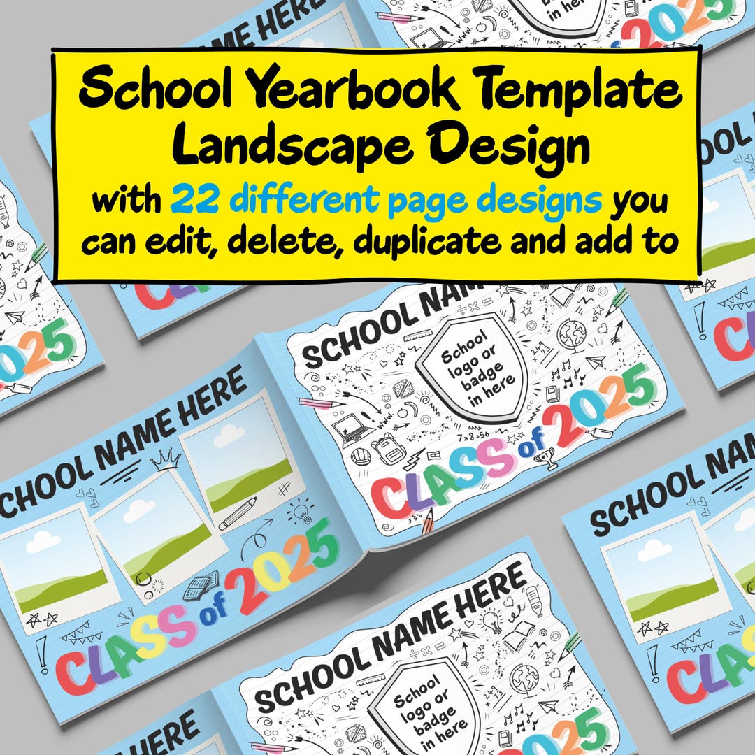 School Yearbook Sketchbook Style, Elementary School Yearbook, Primary ...