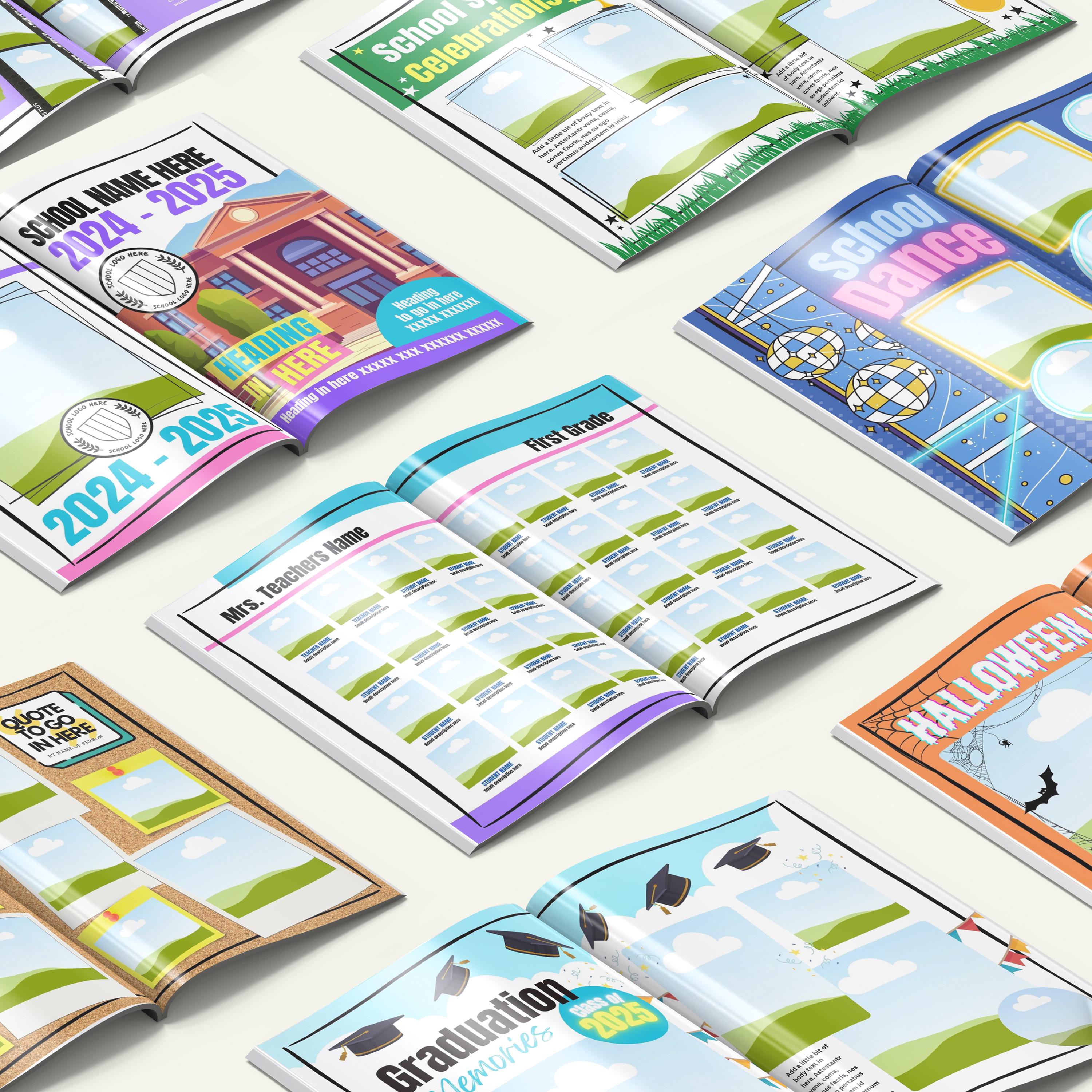 36 Page School Yearbook Template, Elementary School Yearbook, Primary ...