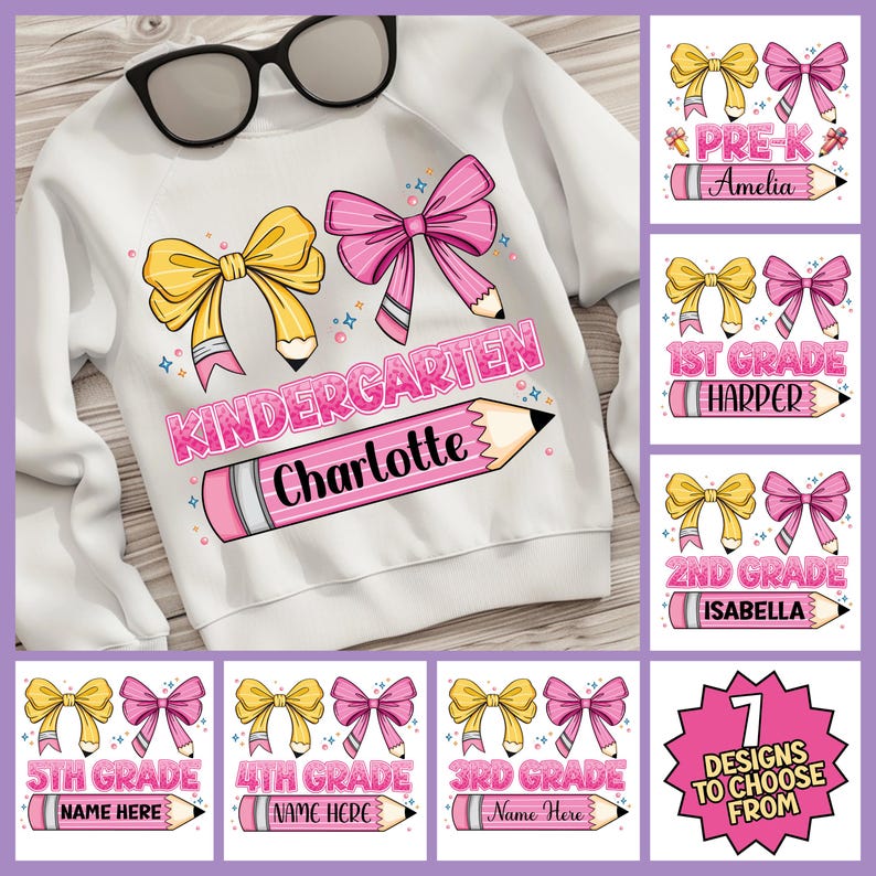 Back to School Personalised PNG, Kindergarten, Pre-k, First, Second ...