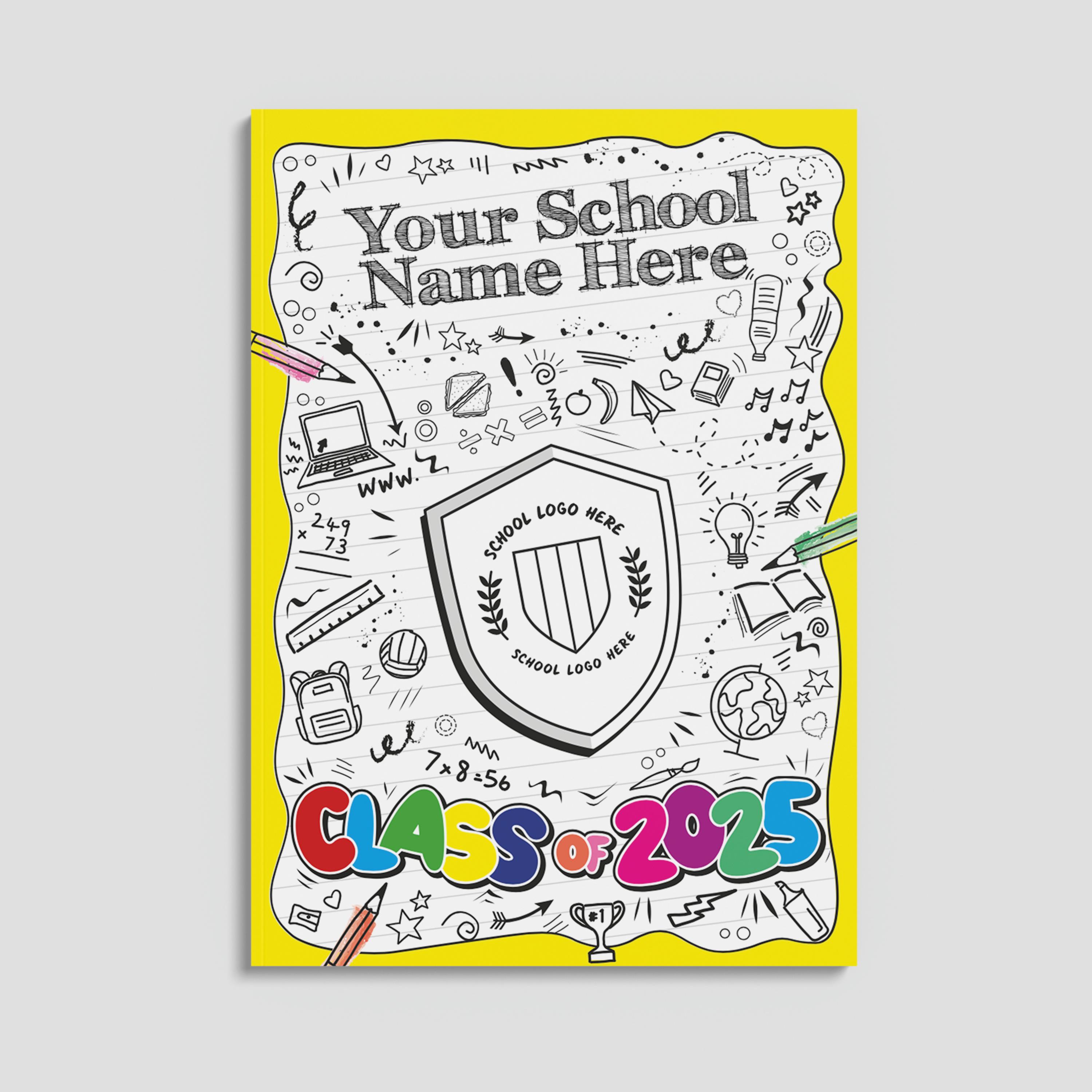 School Yearbook Cover 2025, Scrapbook Style Yearbook Cover, Elementary ...