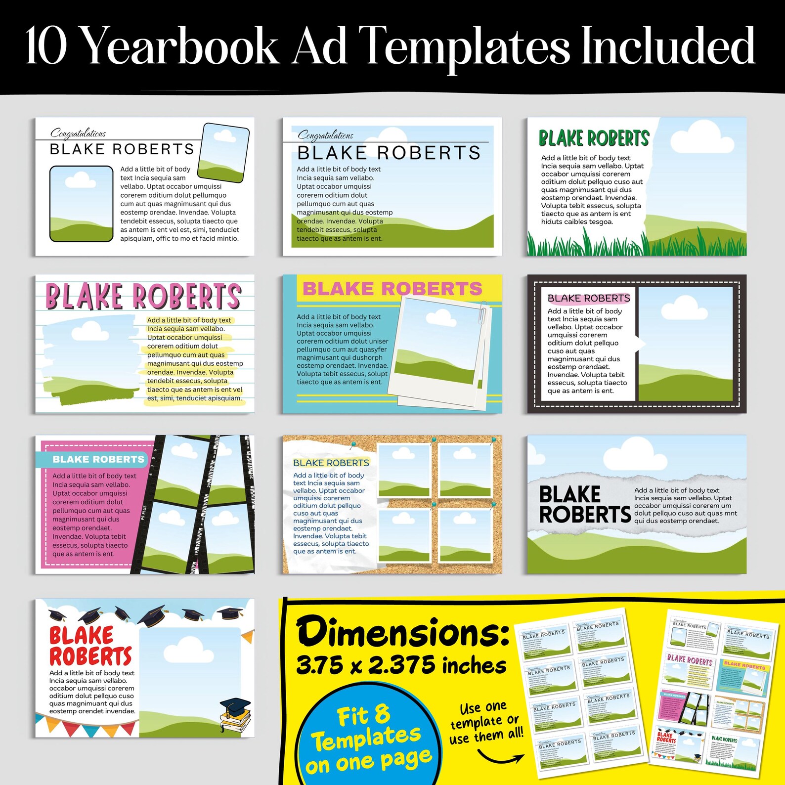 10 School Yearbook Ad Templates, Editable Student Yearbook Ad ...