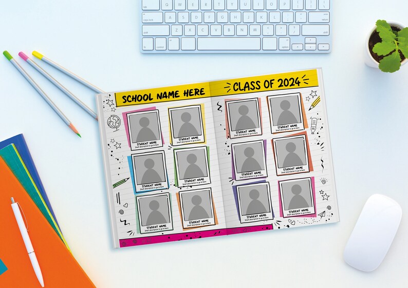 School Yearbook, Sketchbook Style Yearbook, Elementary School Yearbook ...