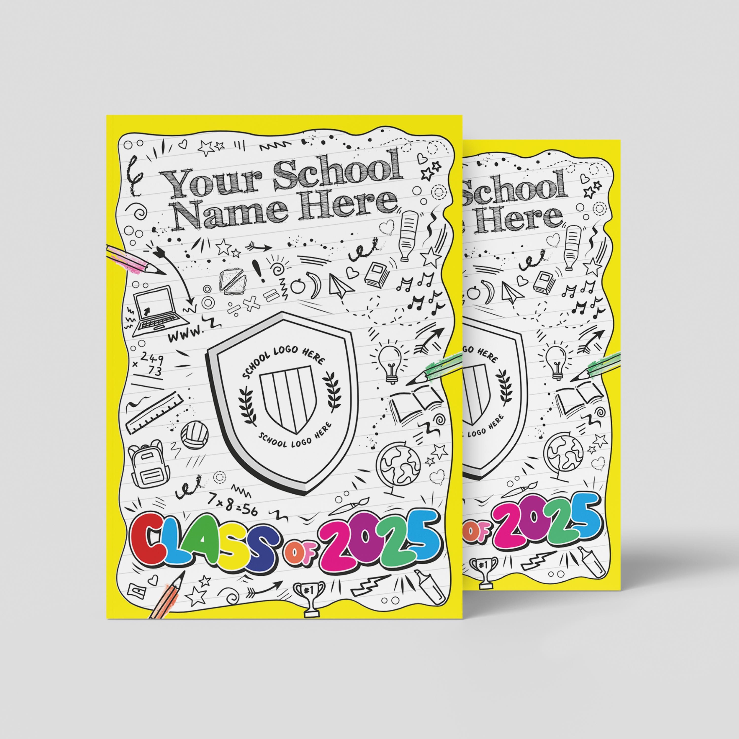 School Yearbook Cover 2025, Scrapbook Style Yearbook Cover, Elementary ...