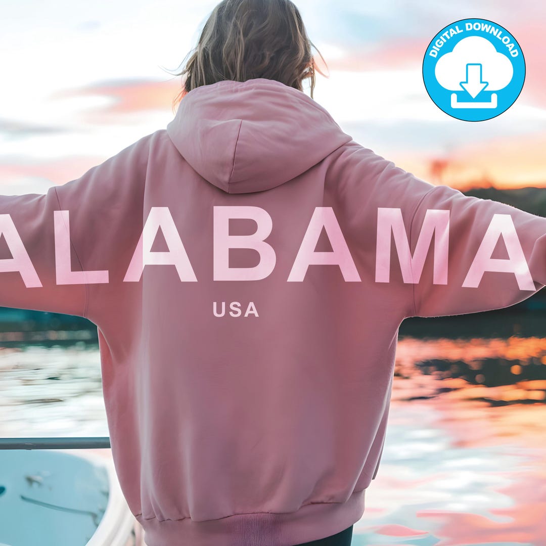 Alabama State SVG, USA SVG, Large Print Back and Sleeves Sweatshirt ...