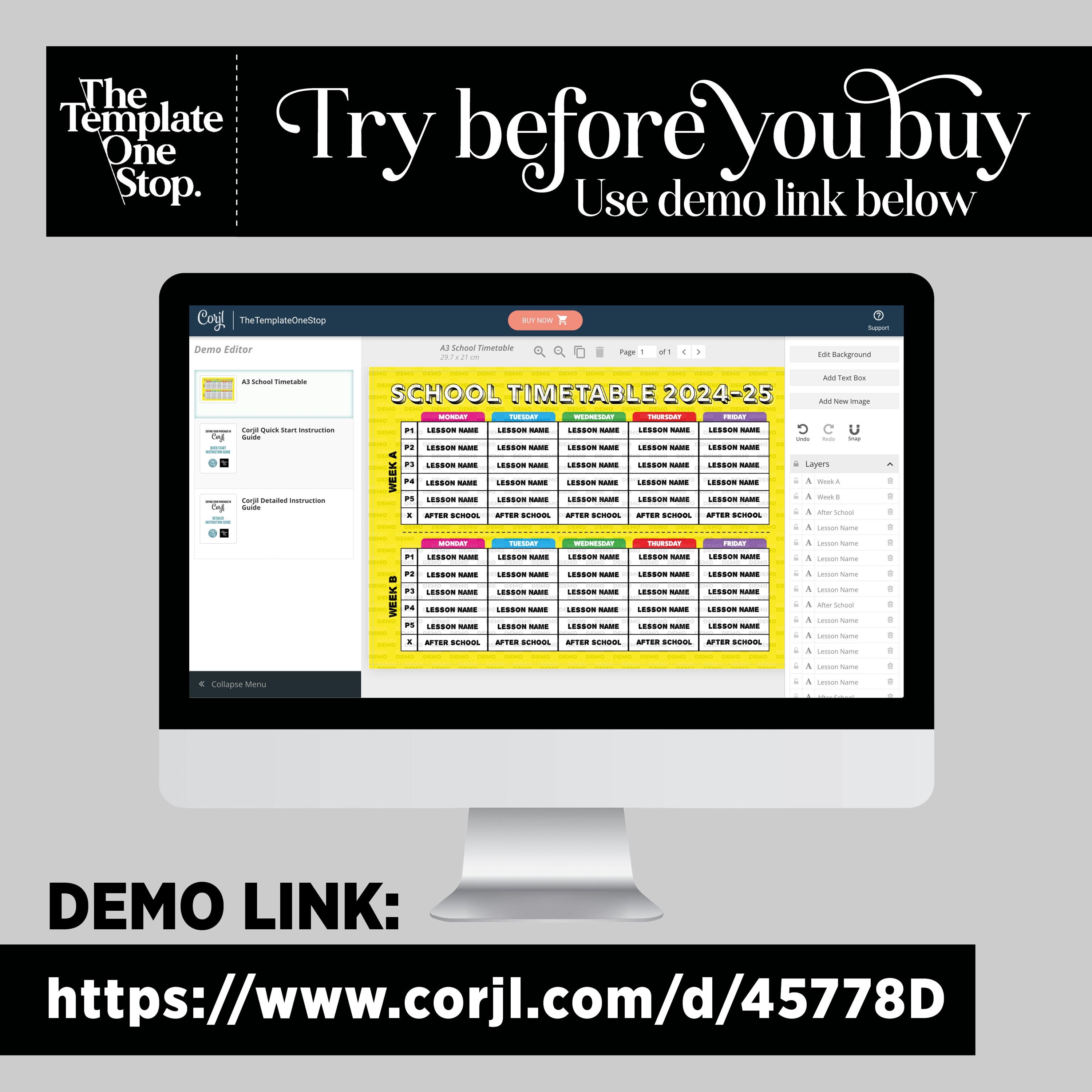 School Timetable 2024-2025, Scrapbook Style School or Work Timetable ...