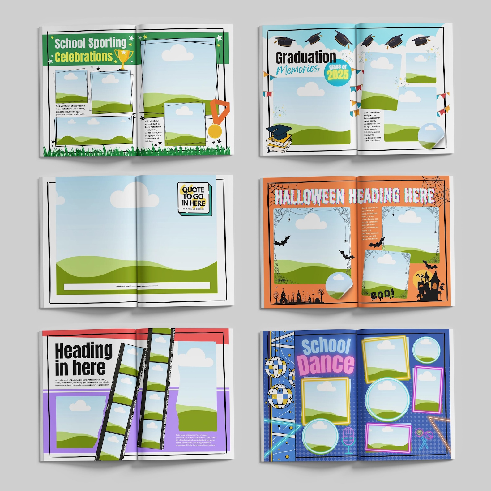 36 Page School Yearbook Template, Elementary School Yearbook, Primary ...
