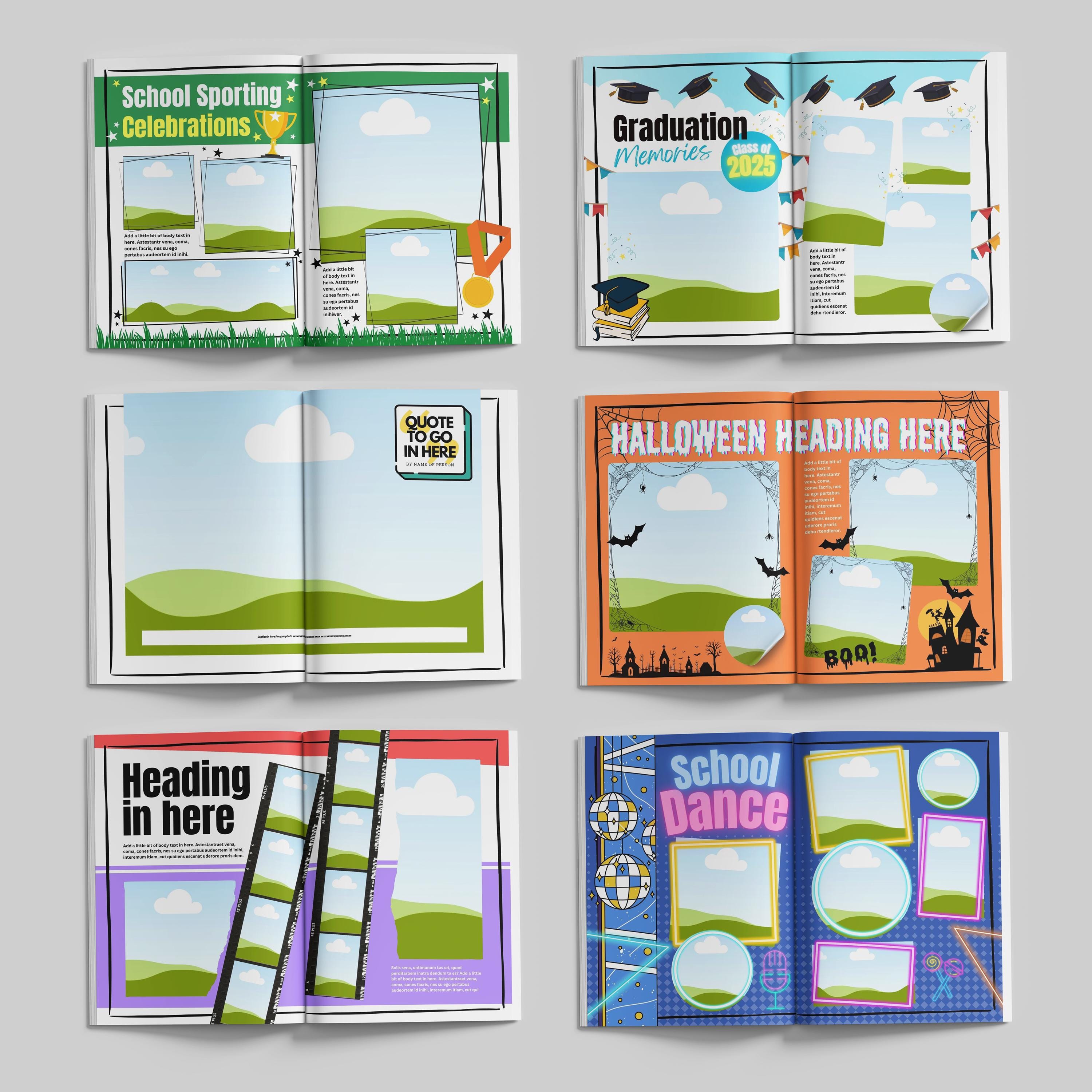 36 Page School Yearbook Template, Elementary School Yearbook, Primary ...