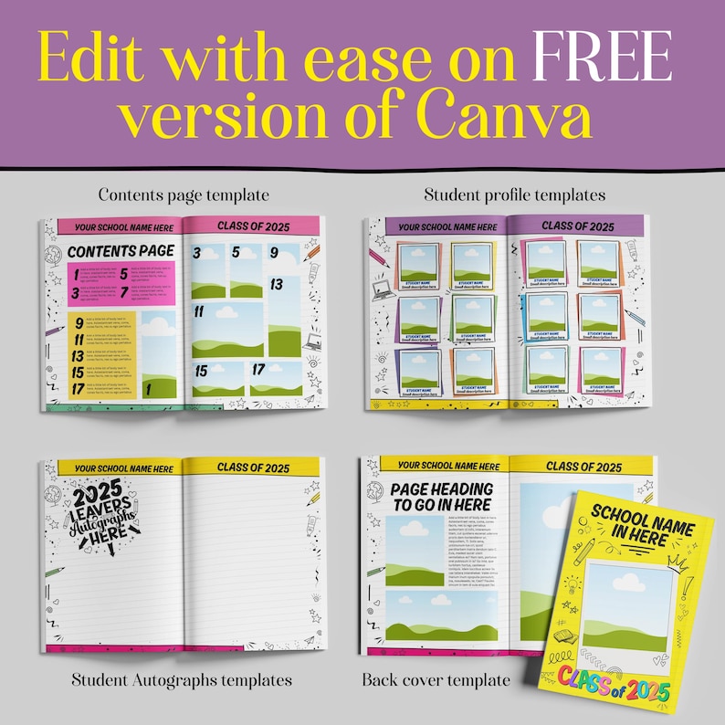 School Yearbook Sketchbook Style, Elementary School Yearbook, Primary ...