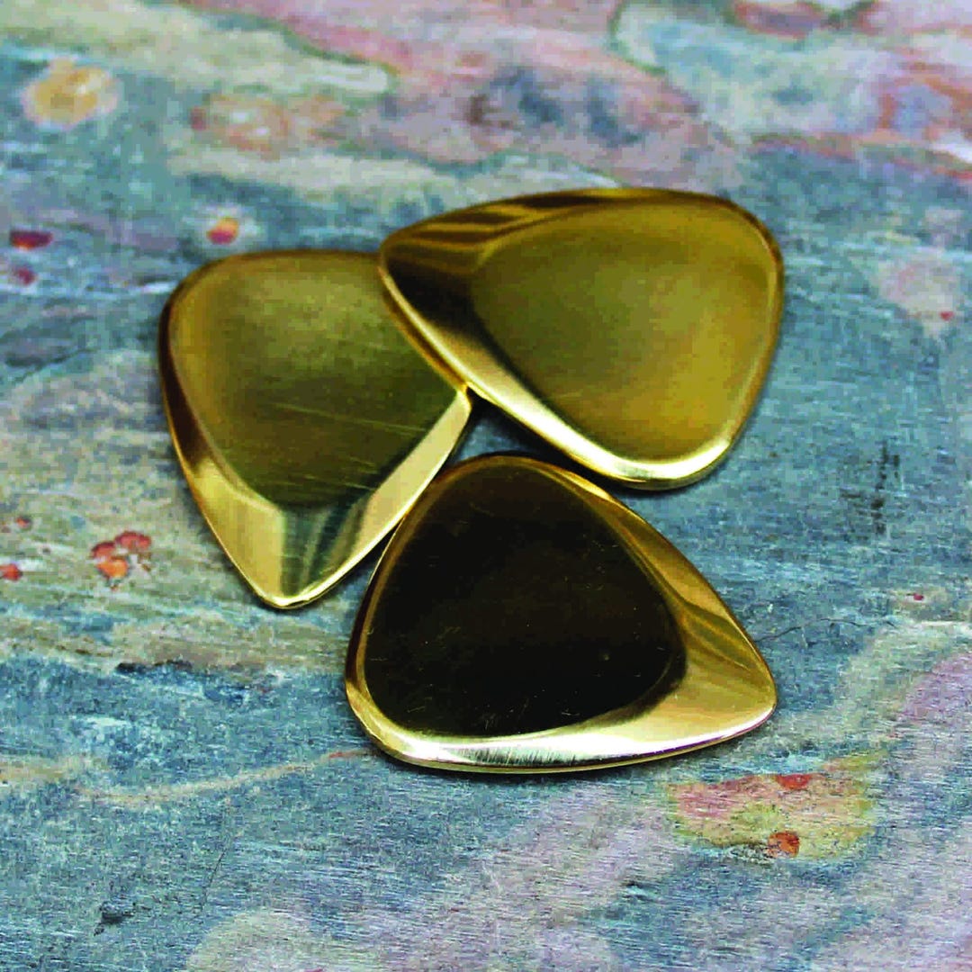 Brass Guitar Plectrum 351 Shape Guitar Pick | Boutique Metal Guitar ...