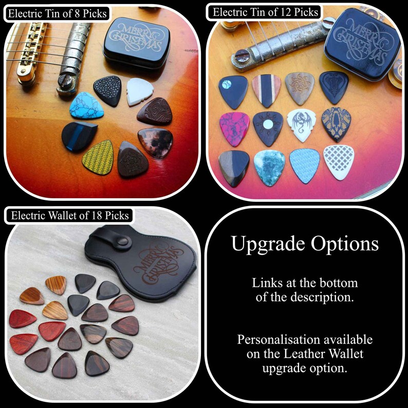 4 Electric Guitar Picks in a Merry Christmas Tin - Etsy