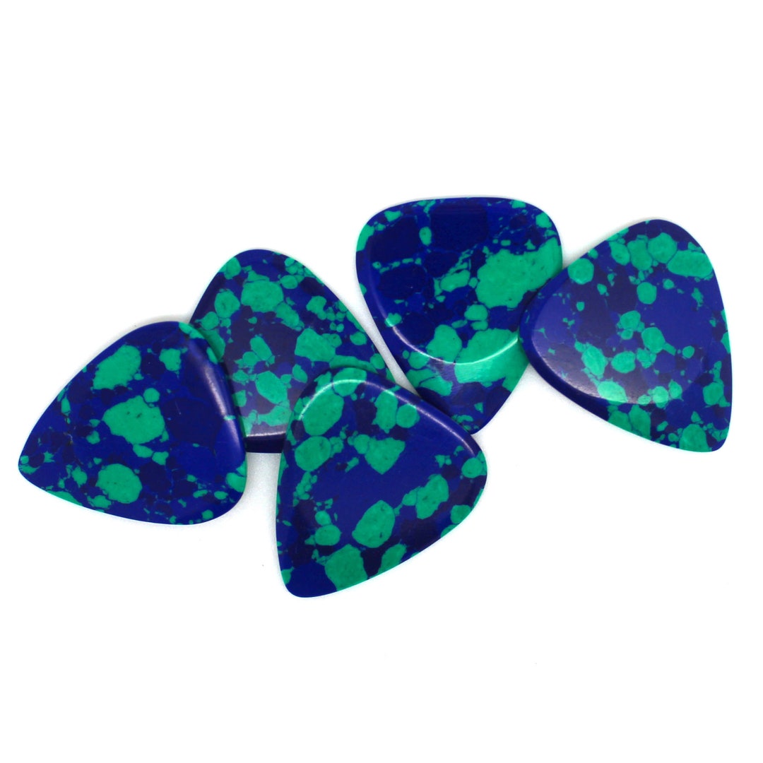 Malachite Azurite Reconstituted Stone Guitar Pick - Boutique Plectrum ...