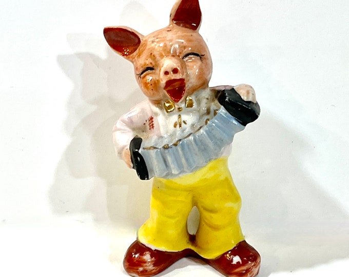 Vintage Pig, Playing Accordion, Squeeze Box, 3 Inches Tall, Made in ...