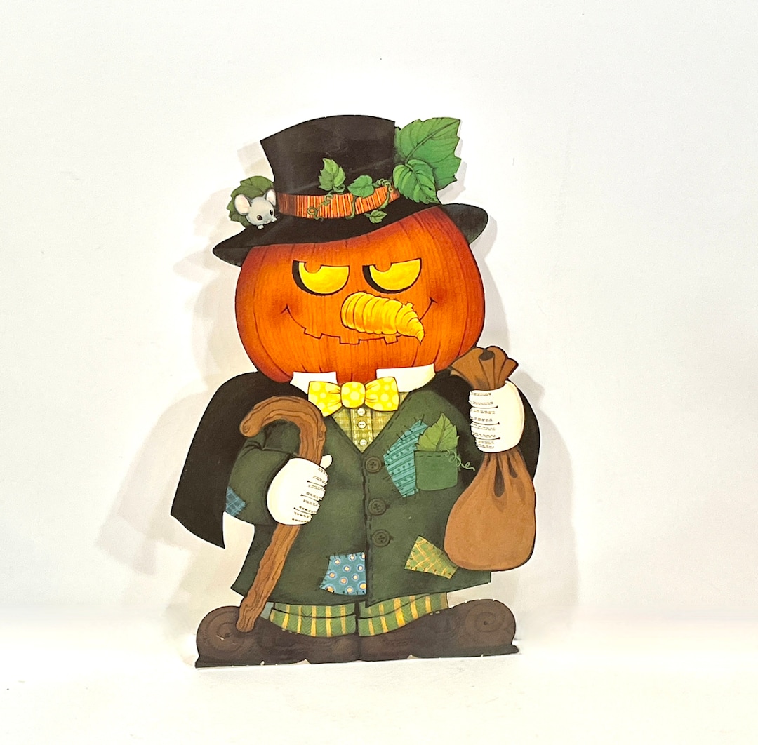 Vintage Halloween, Die Cut Hobo JOL, Pumpkin Man, Wall Decoration ...
