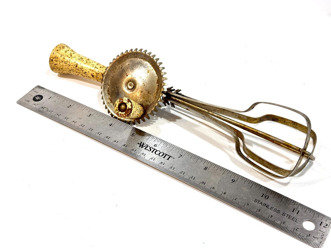 Vintage Kitchen, Hand Crank Mixer, Straight Top, Sparkle Paint Wood ...