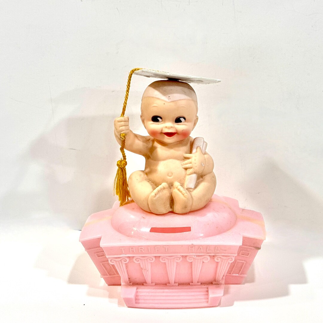 Vintage 1950s Baby Savings Bank, Baby Gift, Nursery Decor, Plastic Coin ...
