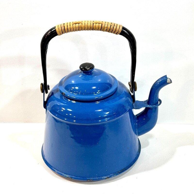 Blue Enamel Teapot - Etsy